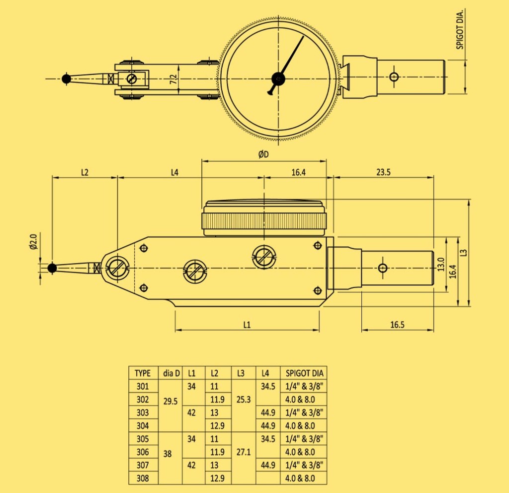 Lever Type Dial Gauge - Baker Gauges India Pvt. Ltd.